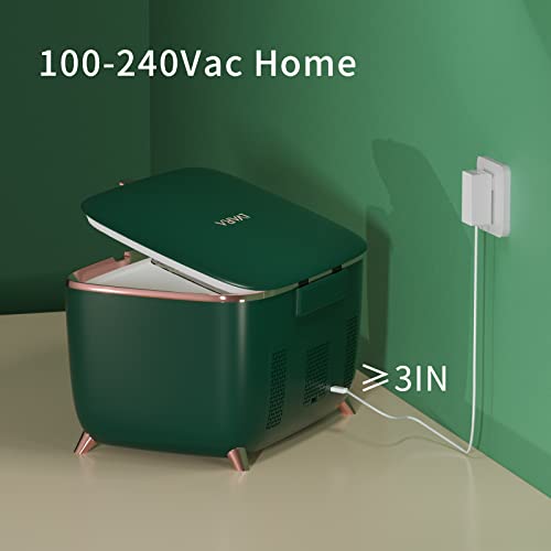 LVARA Mini Skincare Fridge 9 Liters, [Upgraded 2.0] Beauty Fridge with Constant Temperature. Portable Compact Makeup Refrigerator. Cosmetics Storage for Bedroom, Office. Dark Green