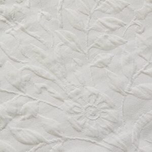 Laura Ashley Home- Queen Duvet Cover Set, Cotton Reversible Bedding with Matching Sham(s), Farmhouse Home Décor (Rowland Matelasse White, Queen)