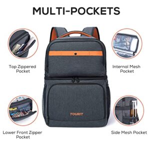 TOURIT Backpack Cooler with Double Decks, Insulated Cooler Bag for Lunch,Waterproof Lightweight Backpack for Men to Camping, Picnic, Hiking, Beach Park