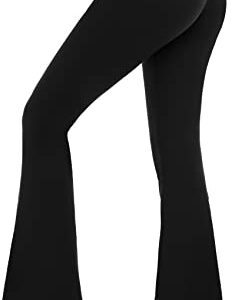 Women’s Bootcut Yoga Pants - Flare Leggings for Women High Waisted Crossover Workout Lounge Bell Bottom Jazz Dress Pants (X-Large, Black)