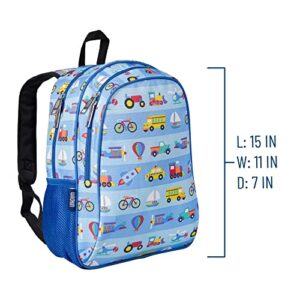 Wildkin 15-Inch Kids Backpack for Boys & Girls, Perfect for Early Elementary Daycare School Travel, Features Padded Back & Adjustable Strap (On the Go)