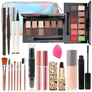 makeup kits makeup set makeup kit for women full kit makeup sets for teens teenagers eyeshadow palette,lip gloss,foundation,mascara,eyeliner,contour stick,makeup brushes,cosmetic bag