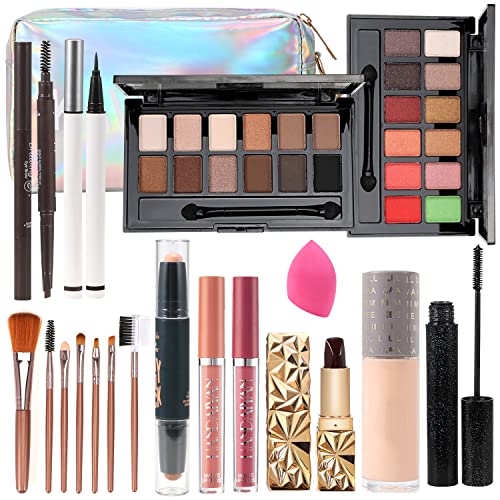 Makeup Kits Makeup Set Makeup Kit for Women Full Kit Makeup Sets for Teens Teenagers Eyeshadow Palette,Lip Gloss,Foundation,Mascara,Eyeliner,Contour Stick,Makeup Brushes,Cosmetic Bag