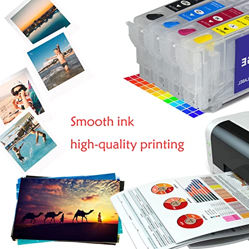 812 812XL T812XL Refillable Ink Cartridges No Chip 802 802XL T802 Replacement Sublimation Ink Cartridges Without Chip & Ink for WF-7820 WF-7830 WF-7840 WF-7310 WF-7835 WF-7845 EC-C7000 Printers