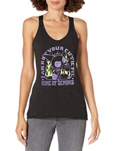 disney owl house not your cutie women's racerback tank top, black heather, medium