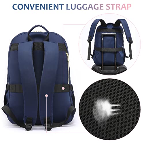 LOVEVOOK Laptop Backpack for Women, Stylish Laptop Bag, Water Resistant Travel Backpack, Fits 15.6" Laptop (Blue, M- 15.6 inches)