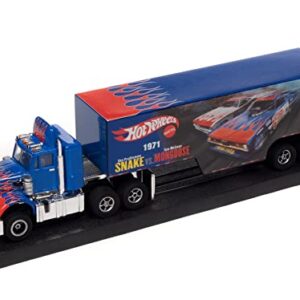 Auto World Xtraction Racing Rig Peterbilt 359 w/Trailer Snake II vs. Mongoose II (Flamethrower) HO Scale Slot Car