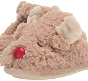 Dearfoams Matching Family Holiday Christmas Reindeer & Turkey Scuff Slipper, Kids Reindeer, US 7-8 Unisex Toddler