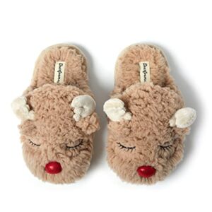 Dearfoams Matching Family Holiday Christmas Reindeer & Turkey Scuff Slipper, Kids Reindeer, US 7-8 Unisex Toddler