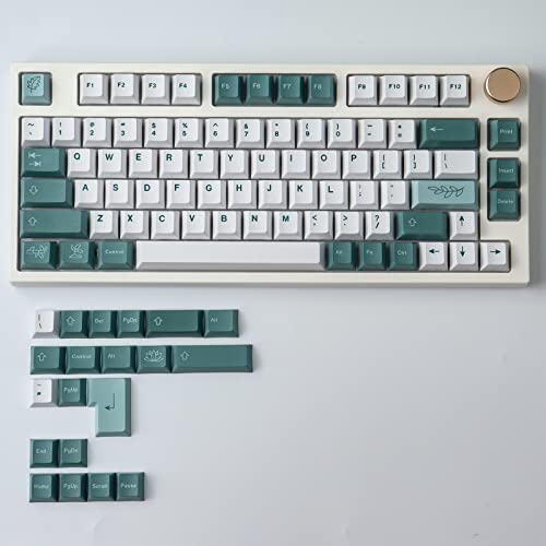 Hyekit PBT Keycaps 100 Keys Botanical Garden Dye-Sublimation Cherry Profile US/ISO Layout Custom Keycaps for 61/64/68/75/87 Mechanical Gaming Keyboard