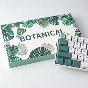 Hyekit PBT Keycaps 100 Keys Botanical Garden Dye-Sublimation Cherry Profile US/ISO Layout Custom Keycaps for 61/64/68/75/87 Mechanical Gaming Keyboard