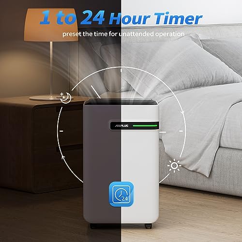 AIRPLUS Dehumidifier for Basement - 4,500 Sq. Ft. 70 Pints, Multifunctional Dehumidifier with Drain Hose & Auto Shut-Off Function, Powerful Dehumidifiers for Home, Medium to Large Rooms (AP2103)