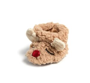 dearfoams matching family holiday christmas reindeer & turkey scuff slipper, baby reindeer, us 0-3 unisex infant