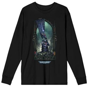 bioworld warhammer 40000 space marine men's black long sleeve shirt-3xl