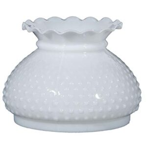 B&P Lamp 7 Inch White Cased Glass Hobnail Student Shade