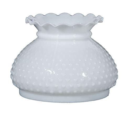 B&P Lamp 7 Inch White Cased Glass Hobnail Student Shade