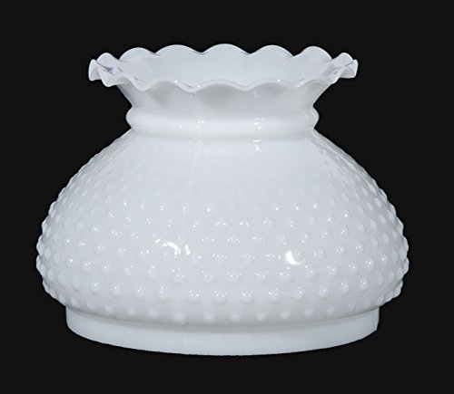 B&P Lamp 7 Inch White Cased Glass Hobnail Student Shade