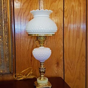 B&P Lamp 7 Inch White Cased Glass Hobnail Student Shade