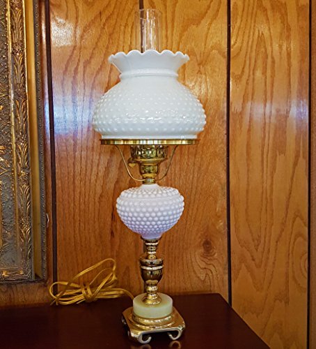 B&P Lamp 7 Inch White Cased Glass Hobnail Student Shade