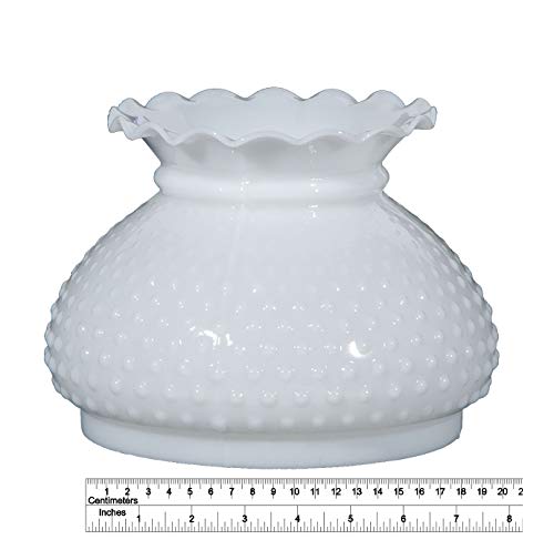 B&P Lamp 7 Inch White Cased Glass Hobnail Student Shade