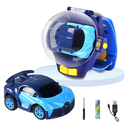 Pigdun 2023 New Mini Remote Control Car Watch Toys,Small Rc Watch Cars Toys,2.4 Ghz Cute Wrist Racing Car Watch, Gift for Boys Girls Birthday(Lamborghini Blue)