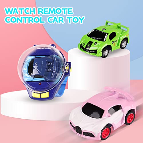 Pigdun 2023 New Mini Remote Control Car Watch Toys,Small Rc Watch Cars Toys,2.4 Ghz Cute Wrist Racing Car Watch, Gift for Boys Girls Birthday(Lamborghini Blue)