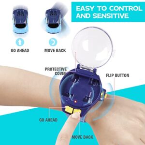 Pigdun 2023 New Mini Remote Control Car Watch Toys,Small Rc Watch Cars Toys,2.4 Ghz Cute Wrist Racing Car Watch, Gift for Boys Girls Birthday(Lamborghini Blue)