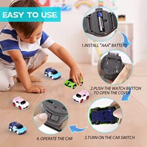 Pigdun 2023 New Mini Remote Control Car Watch Toys,Small Rc Watch Cars Toys,2.4 Ghz Cute Wrist Racing Car Watch, Gift for Boys Girls Birthday(Lamborghini Blue)