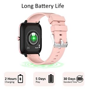 Smart Watch for Women(Call Receive/Dial), Smartwatch for Android Phones and iPhone Compatible, Fitness Tracker 1.69" Full Touch Color Screen IP67 Waterproof with Heart Rate Monitor Sleep Tracker, Pink