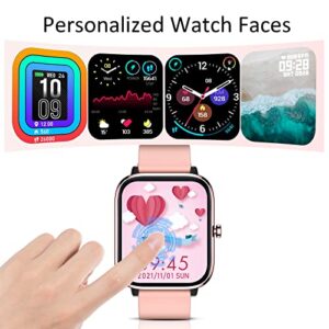 Smart Watch for Women(Call Receive/Dial), Smartwatch for Android Phones and iPhone Compatible, Fitness Tracker 1.69" Full Touch Color Screen IP67 Waterproof with Heart Rate Monitor Sleep Tracker, Pink