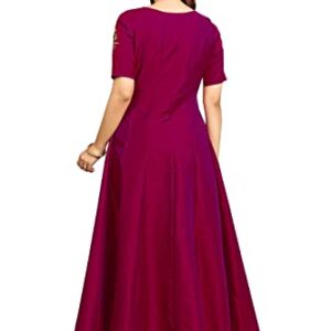 TRENDMALLS Women's Cotton Anarkali Kurti (-Latest-Stylish-Cotton-Anarkali-Ethnic-Embroidery-Gown-kurti-Designer-Stitched) (as1, alpha, s, regular, regular, Purple)