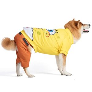 spongebob squarepants for pets halloween tee & shorts for dogs - fun and cute halloween costumes for dogs - officially licensed spongebob squarepants pet products, spongebob dog outfit large, yellow