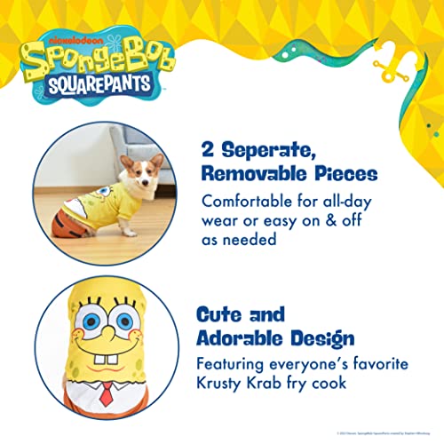 SpongeBob SquarePants for Pets Halloween Tee & Shorts for Dogs - Fun and Cute Halloween Costumes for Dogs - Officially Licensed Spongebob Squarepants Pet Products, Spongebob Dog Outfit Large, Yellow