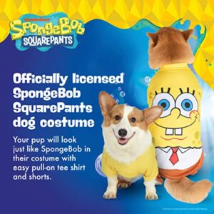 SpongeBob SquarePants for Pets Halloween Tee & Shorts for Dogs - Fun and Cute Halloween Costumes for Dogs - Officially Licensed Spongebob Squarepants Pet Products, Spongebob Dog Outfit Large, Yellow