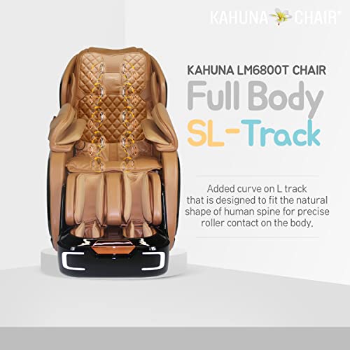 Kahuna Massage Chair - 3D+@ Latest Technology SL-Track Auto Extension LM-6800T - Black Camel Fully Assembled