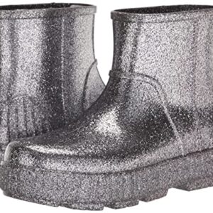 UGG Women's DRIZLITA Rain Boot, Glitter Grey, 9