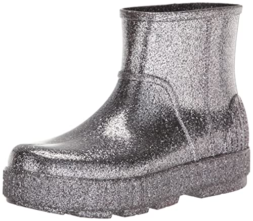 UGG Women's DRIZLITA Rain Boot, Glitter Grey, 9