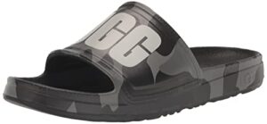 ugg men's wilcox slide camopop sandal, black, 10