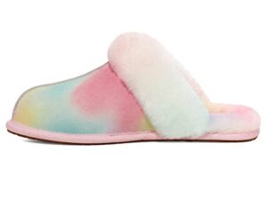 ugg women's scuffette ii watercolors slipper, rainbow blend, 8