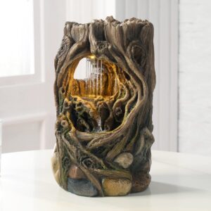 gossi indoor fountain beautiful stump water fountain relaxation raindrop fountains meditation desk fountain artistic waterfall fountains home/office decor(22013)