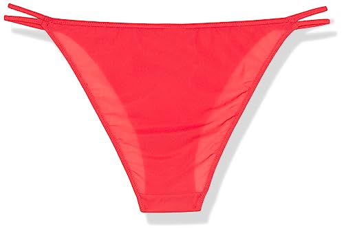 Calvin Klein Women's Sheer Marquisette High Leg Tanga, Orange Odyssey, Medium