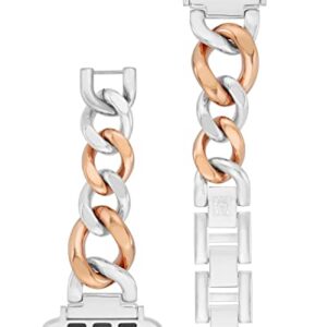 Anne Klein Fashion Chain Bracelet for Apple Watch, Secure, Adjustable, Apple Watch Replacement Band, Fits Most Wrists (38/40/41mm, Silver/Rose Gold)