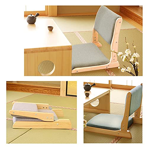 GGCG Tatami Chair Accent Furniture,Foldable Meditation Floor Chair, Living Room Chair Floor Seat, Portable Japanese Legless Chair,Lazy Sofa for Bay Window Meditation Reading,Balny Chair with Cushion