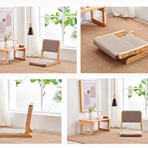 GGCG Tatami Chair Accent Furniture,Foldable Meditation Floor Chair, Living Room Chair Floor Seat, Portable Japanese Legless Chair,Lazy Sofa for Bay Window Meditation Reading,Balny Chair with Cushion