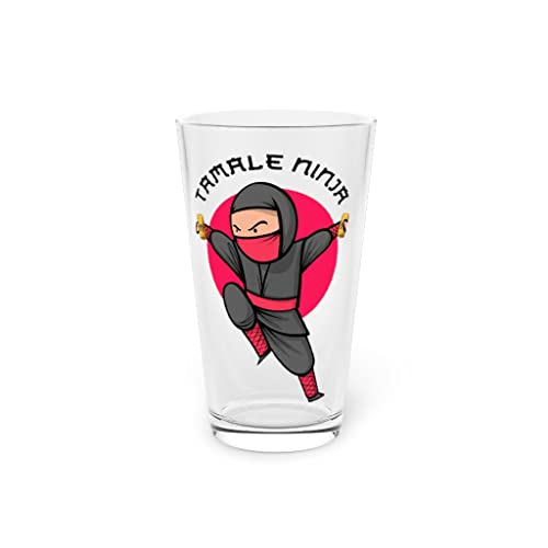 Beer Glass Pint 16oz Hilarious Spanish Mexican Foodie Tamale Martial Arts Ninja Humorous Tamales 16oz