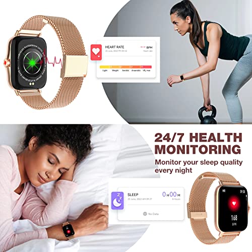 Colesma Smart Watches for Women Fitness Tracker with Heart Rate,Sleep Monitor Smart Watch with Text and Call Full Touch Screen SmartWatch for Android and iOS Phones Compatible Smartwatches Waterproof