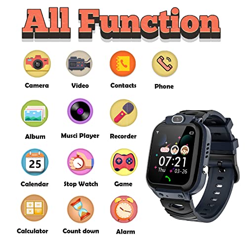 Smart Watch for Kids - Kids Smartwatch Boys Girls Kids Smart Watches with Phone Call Camera 14 Learning Games Alarm Clock Music Player Calculato Torch Recorder for 4-12 Years Kids Toys Gifts…