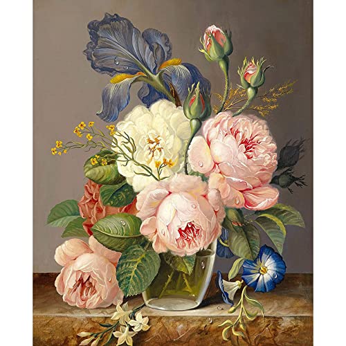 Tucocoo DIY Acrylic Paints for Room Décor A Bunch of Flowers Paint by Number for Adults Beginner Students Kids, Ideal Gift Choice, Painting by Numbers on Canvas Without Framed 12 X 16 Inch