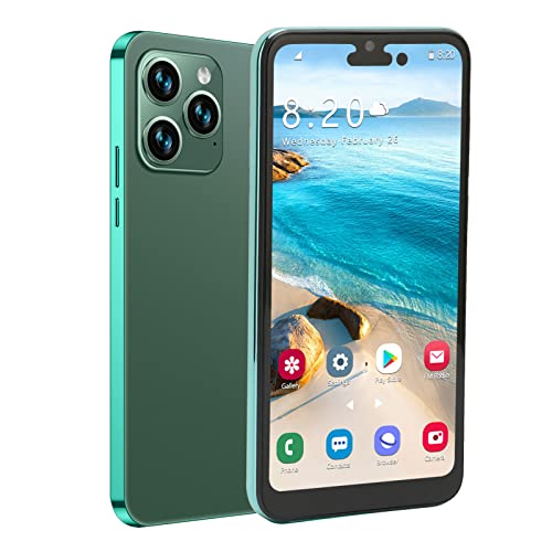 Zunate I14pro Max 4G Smartphone, 6.1in HD Screen Phone for Android 11 with Navigation System, Dual SIM 4GB RAM 64GB ROM 8MP 16MP 4000mAh Battery Unlocked Mobile Phone for Senior(Dark Green)