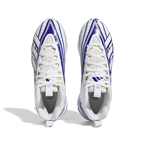 adidas Freak Spark 23 Football Shoe, White/Team Royal Blue/Solar Blue, 1 US Unisex Little Kid